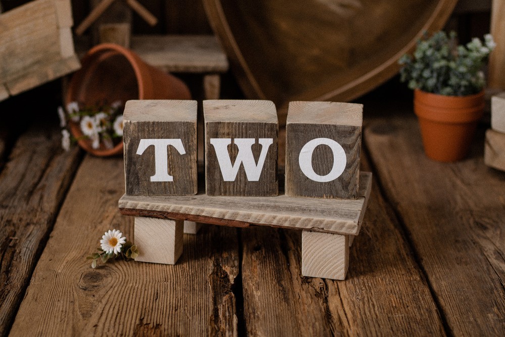 WOODEN BLOCKS "TWO"/ mamamada.com newborn photo props